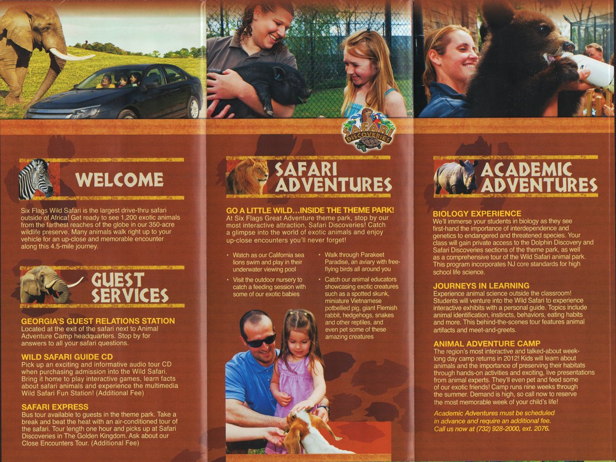 Great Adventure History 2012 Wild Safari Animal Park Map