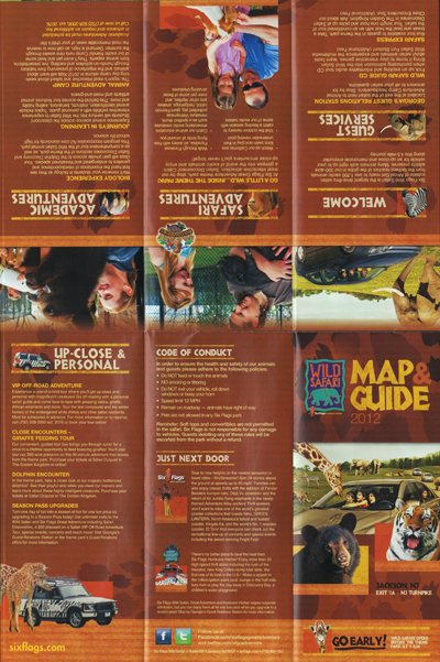Great Adventure History 2012 Wild Safari Animal Park Map