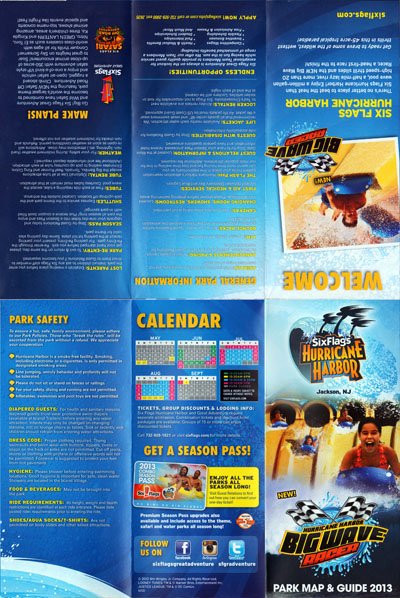 Great Adventure History 2013 Hurricane Harbor Map